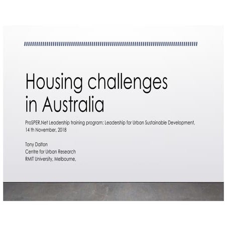 Housing Challenges in Australia | PDF