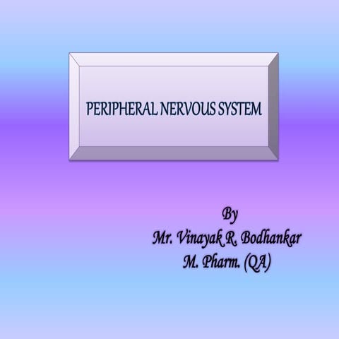 Peripheral nervous system | PPTX
