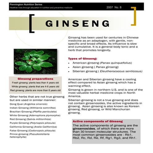 Health benefits of ginseng | PDF