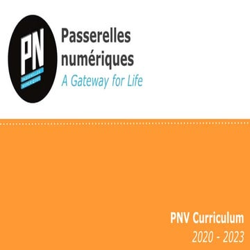 PNV Curriculum for Passerelles numerqies | PPTX