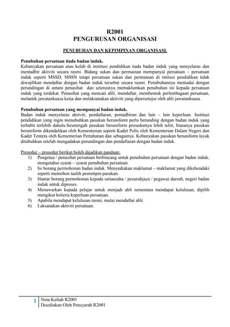 Tajuk 2 Penubuhan Unit-Unit Kokurikulum | PPT