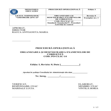 PO-CEAC-14-ORGANIZAREA ȘI DESFĂȘURAREA EXAMENELOR DE CORIGENȚĂ E_I R_0.pdf