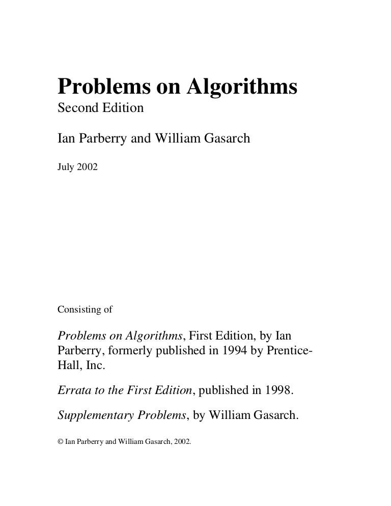 Problems On Algorithms