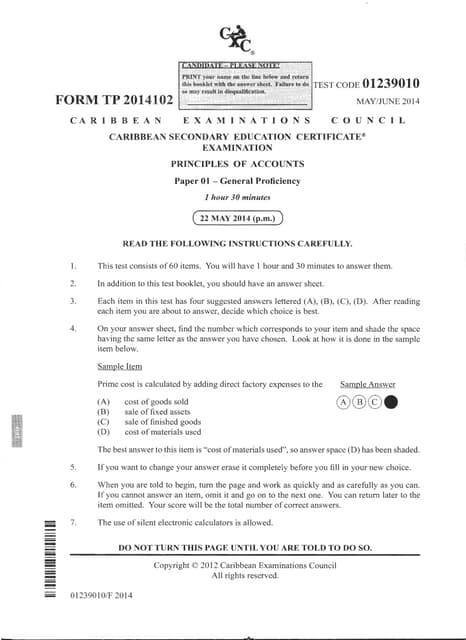 POB PAST PAPER | PDF