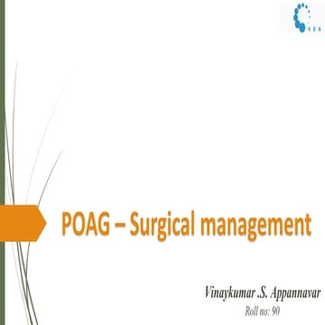 Primary open angle glaucoma – surgical management | PPTX