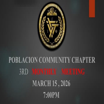 Poblacion Community Chapter 4th Monthly Meeting Agenda and Guidelines ...