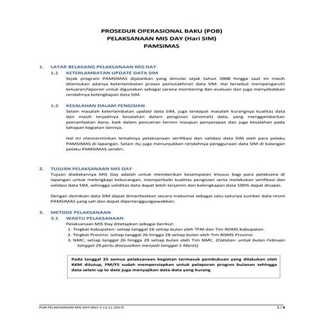 Pob pelaksanaan mis day rev 3 (13.11.17) | PDF
