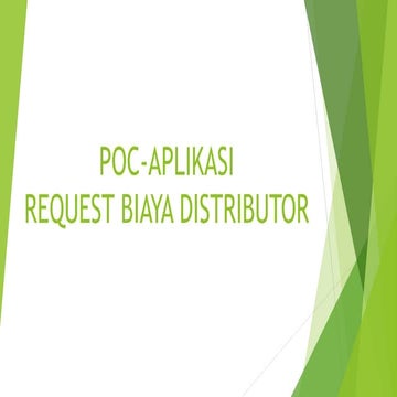 Poc aplikasi request biaya distribusi 0.1 | PDF