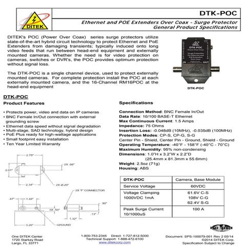Ditek POC Data Sheet | PDF