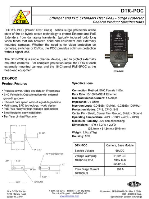 Ditek DTK-MRJ45M24 Data Sheet | PDF