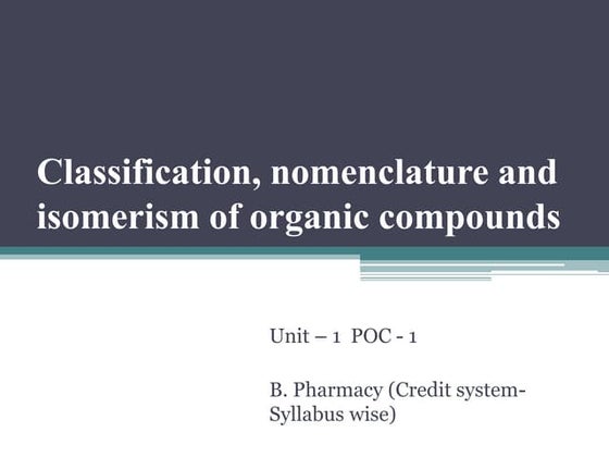 Classification of organic compounds | PPT