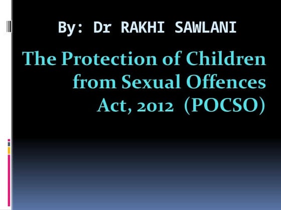 POCSO ACT 2012 | PPTX