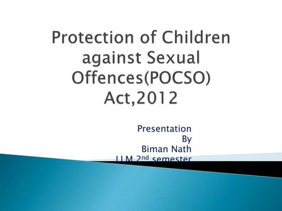 POCSO Act | PPT | Crime & Harmful Acts to Individuals, Society & Human ...