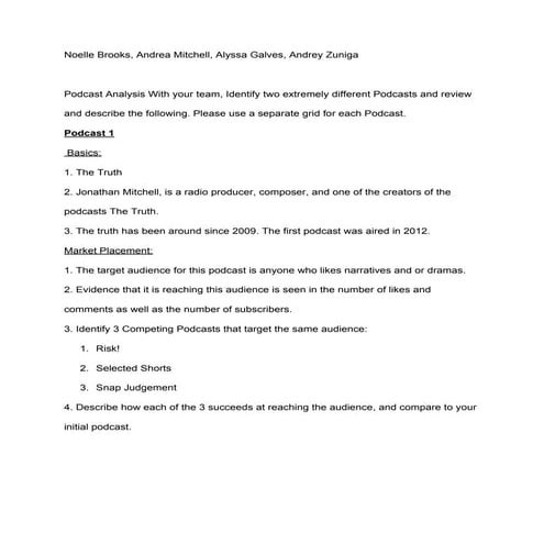 Podcast analysis | PDF | Social Networking | Internet