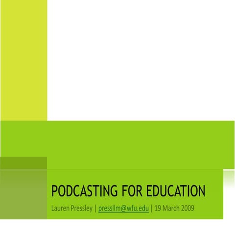 Podcasting For Education | PPT