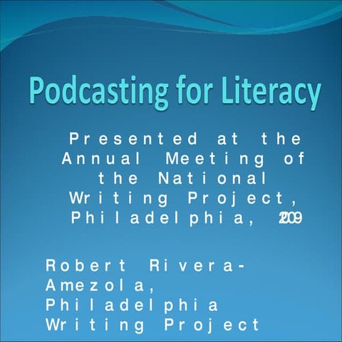 Podcasting For Literacy Nwp 2009 Final Version | PPT