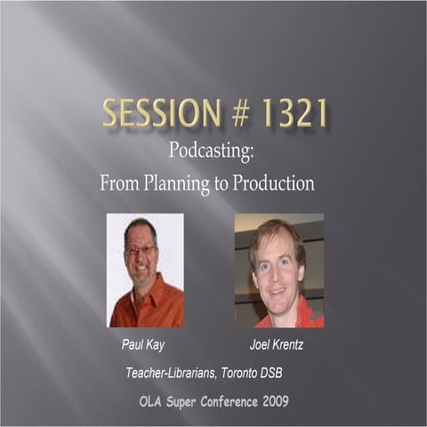 Podcasting - OLA Super Conference 2009 | PPT | Digital Audio | Computer ...