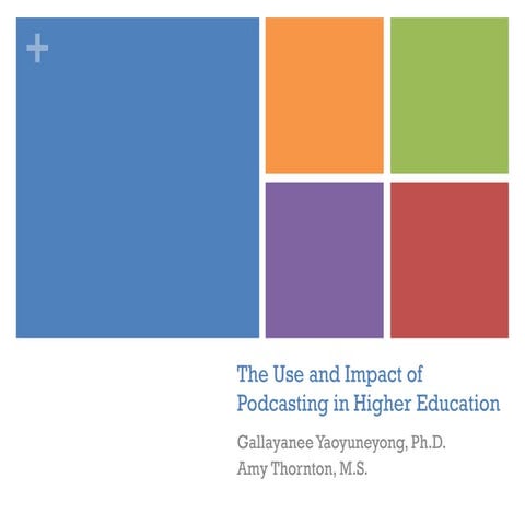 The Use and Impact of Podcasting in Higher Education | PPT