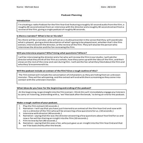 Podcast planninghandoutln | PDF