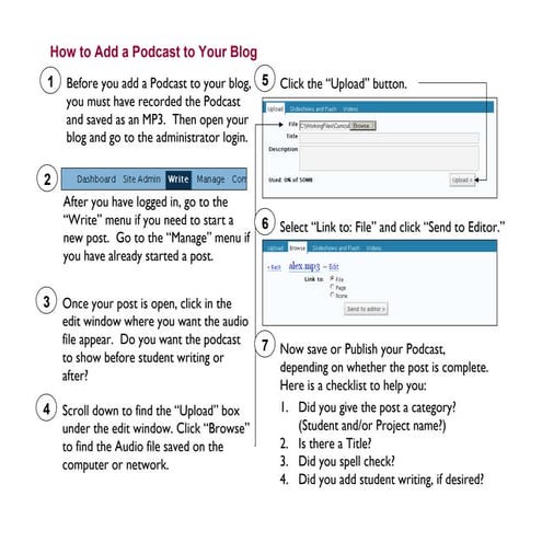 Posting Podcasts Handout | PDF | Public Radio | Talk Radio