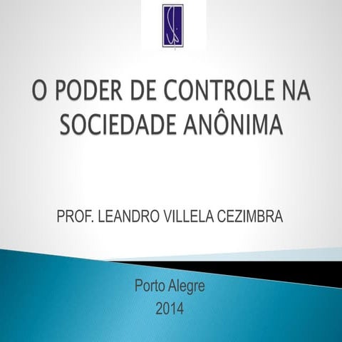 Poder de Controle nas S.As