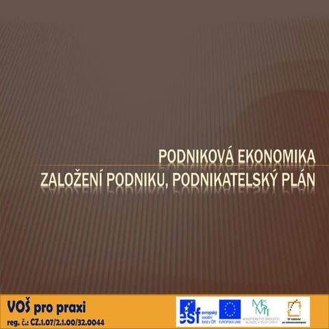 Podnikání, podnikatelský plán | PPT