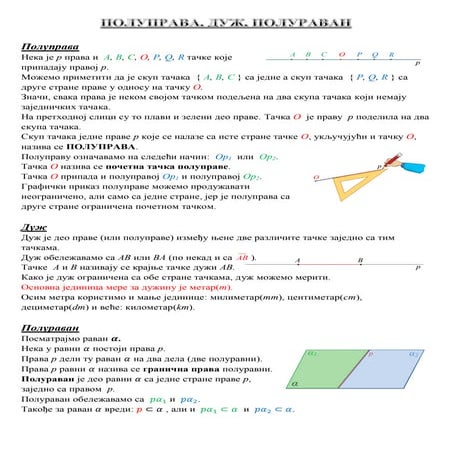 Podsetnik-Poluprava,duž,poluravan | PDF
