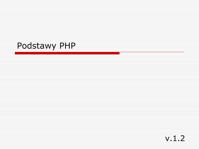 Podstawy php | PPT Podstawy php | PPT