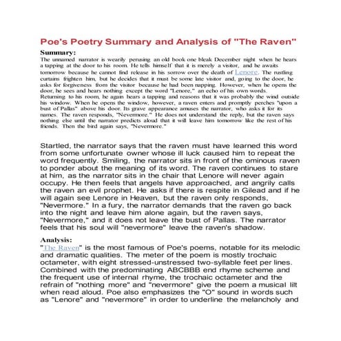 The Raven Essay | PDF