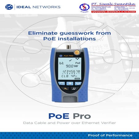 Brosur Ideal Networks PoE Tester - PoE PRO | PDF