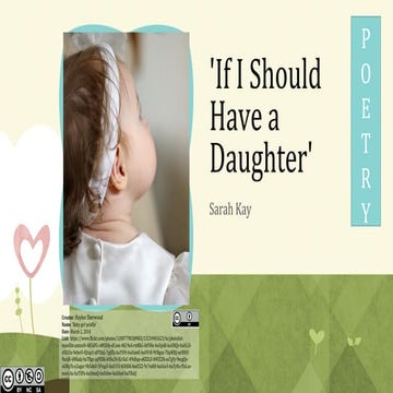'If I Should Have a Daughter' - Sarah Kay | PPT