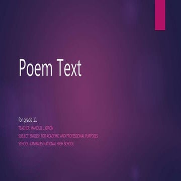 Poem | PPTX