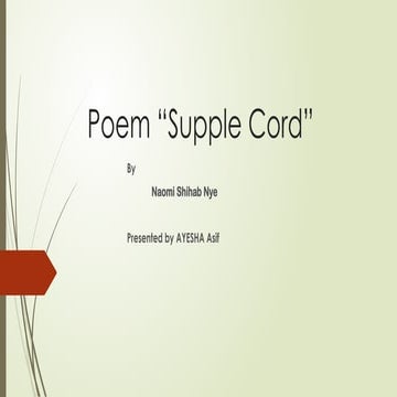 modern poem Supple cord in depth analysis | PPT