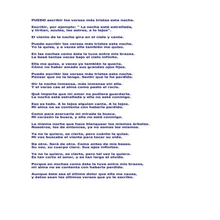 Poema 20 De Pablo Neruda | DOCX