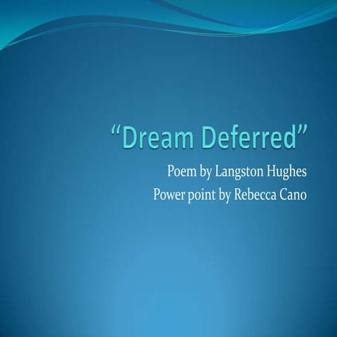 Harlem/ Dream Deferred by Langston Hughes | PDF