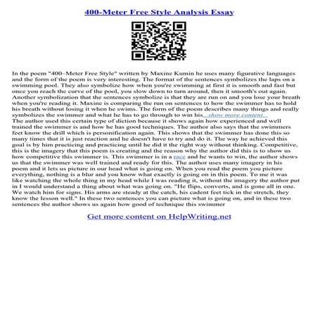 Poem Analysis Essay Example | PDF