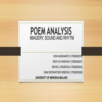 Poem Analysis (Imagery,Sound,and Rhytm) | PPT