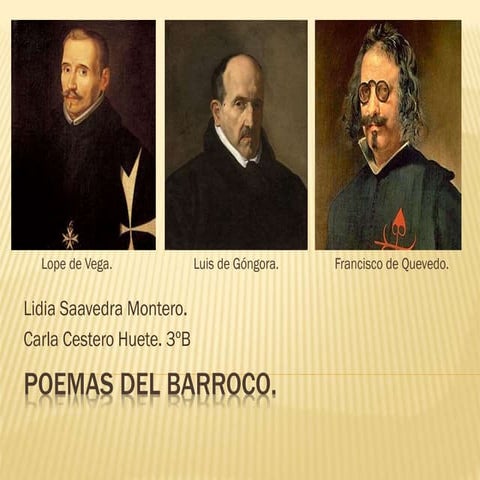 Poemas barrocos (lidia saavedra y carla cestero) | PPTX
