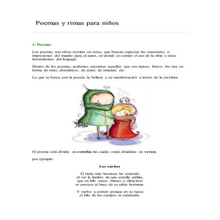 Poemas Que Riman Para Ninos Ficha De Rimas Y Poemas Para Niños