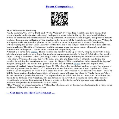 Poem Comparison | PDF