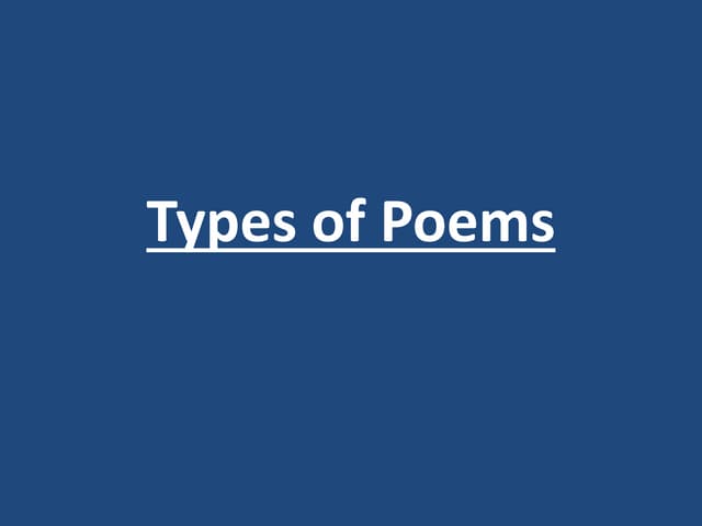 Poetry for Children | PPTX