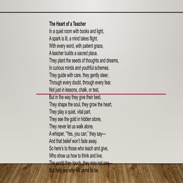 A poem for pupils' presentation on Teachers' Day | PPTX