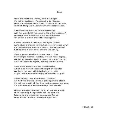 Poem; man | DOCX