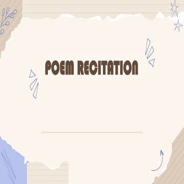 POEM RECITATION Guidelines and mechanics | PPTX