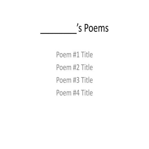 Poems | PPTX