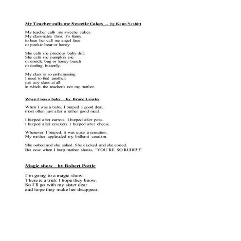 Poems for recitation | DOCX