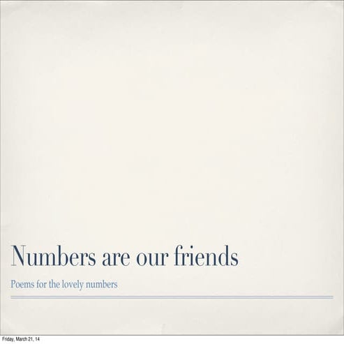 Poems for the lovely numbers | PPT