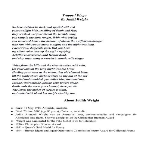 Poem Trapped Dingo by Judith Wright.docx