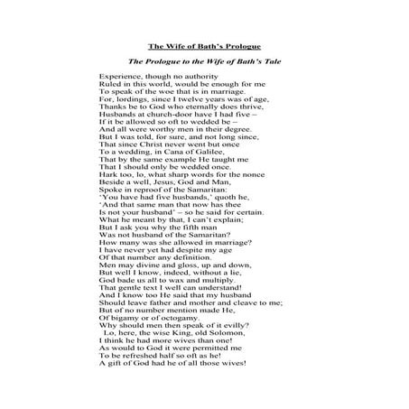 Poem wife of bath | DOCX