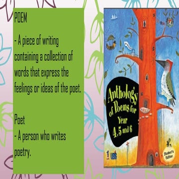 Anthology of poem year 5- List of poems for the student | PPTX